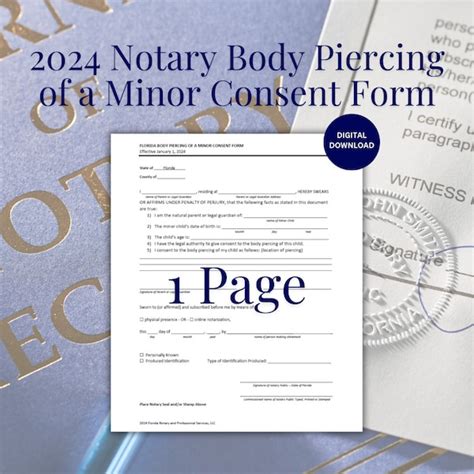 Piercing Consent Form Florida Etsy