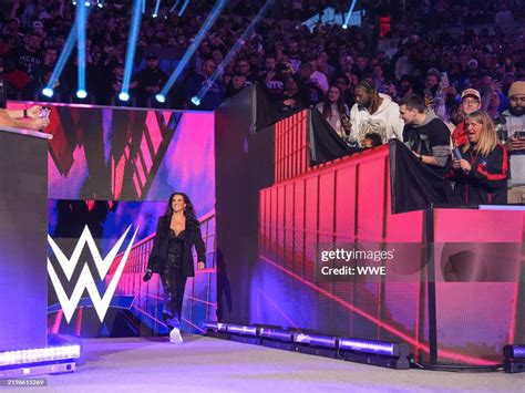 Stephanie Mcmahon Speaks During Royal Rumble At Lucas Oil Stadium On