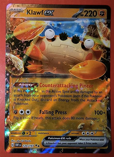 Pokémon Tcg Klawf Ex Sv03 Obsidian Flames 120 197 Holo Double Rare Ebay