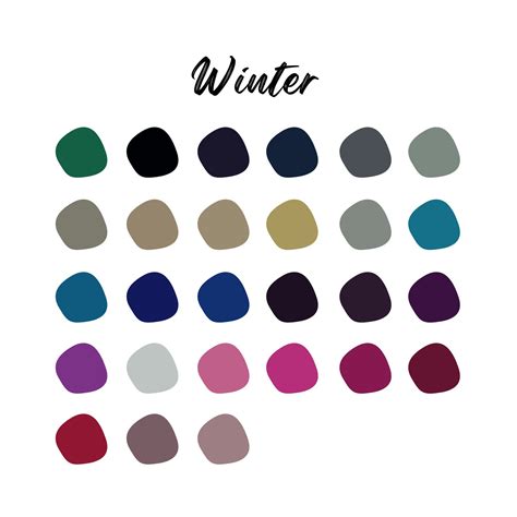 Winter Digital Art Color Palette Etsy Cool Winter Color Palette Winter Color Palette Deep