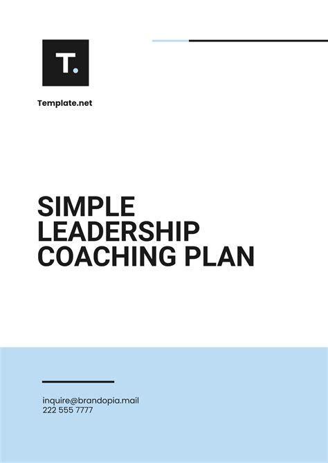 Free Simple Leadership Coaching Plan Template To Edit Online