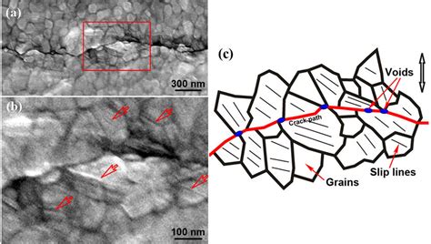 A Intergranular Cracking Accompanied By Few Grains Sheared In The Download Scientific Diagram