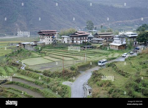 Ariel View Chimi Lhakhang City Located Near Lobesa Punakha District