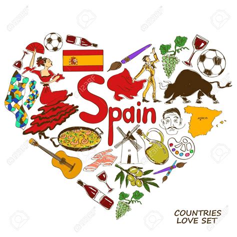 Colorful Collection Of Spanish Symbols