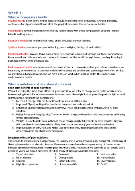 Edgu Notes For Quiz 1 Week 1 What Encompasses Health Physical