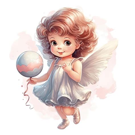 Premium Photo Cute Cartoon Angel Illustration