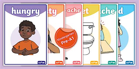 Esl Simple Needs Posters Kindergarten Pre A1