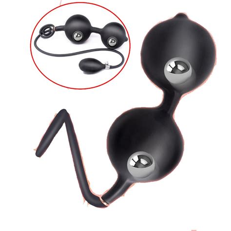 1pcs Soft Huge Inflatable Silicone Anal Plug Dildo Pump Anus Dilator