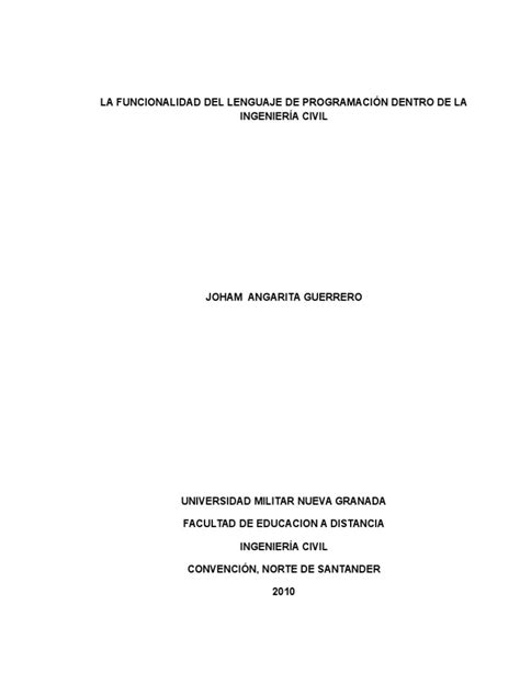 Lenguaje De Programación Dentro De La Ingeniería Civil Pdf Ingeniería Ingeniero Civil
