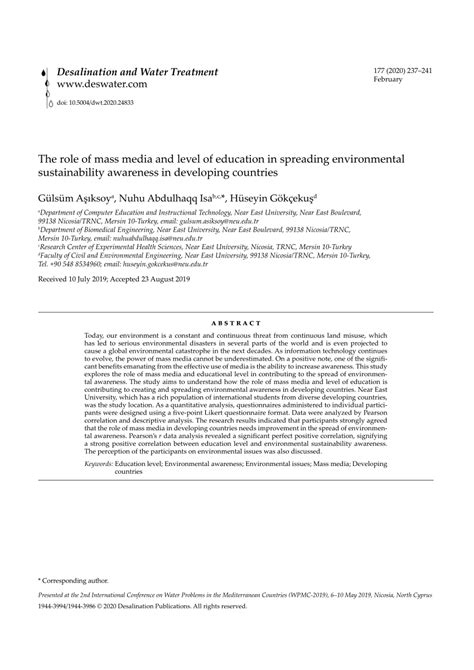 Pdf The Role Of Mass Media And Level Of Education In Spreading