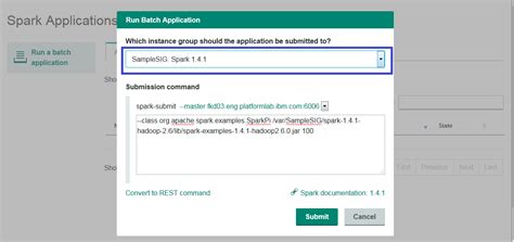 submitting spark batch applications to ibm platform conductor for spark