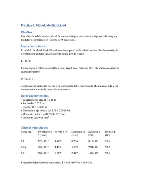 Practica 6 Modulo Elasticidad Pdf