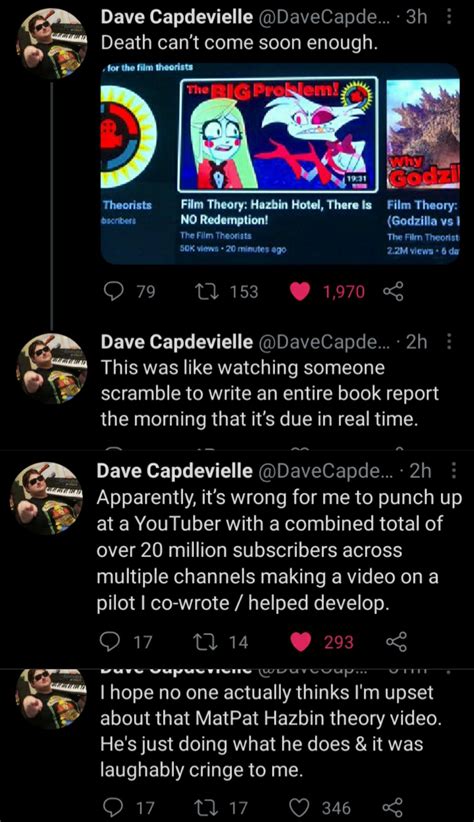 Dave Capdevielle Co Writer Of The Pilot Reacts To The Film Theorists