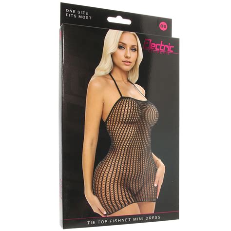 Tie Top Fishnet Mini Dress Pinkcherry