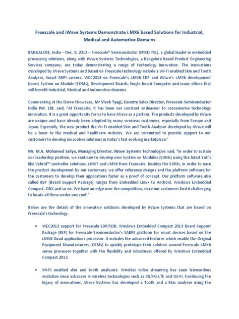Iwaves Imx6 Pico Itx Single Board Computer Pdf Embedded System Computer Engineering