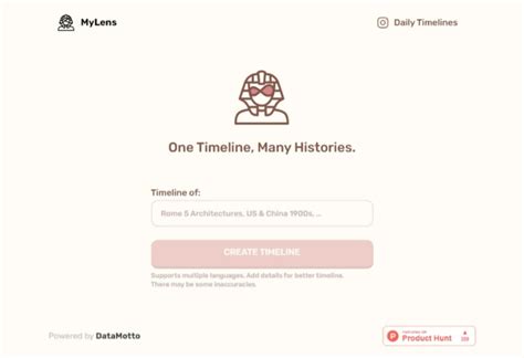 Mylens Ai 線上用 Ai 產生任何主題或事件的時間軸圖表產生器 It上菜
