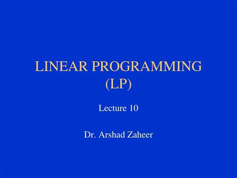 Ppt Linear Programming Lp Powerpoint Presentation Free Download