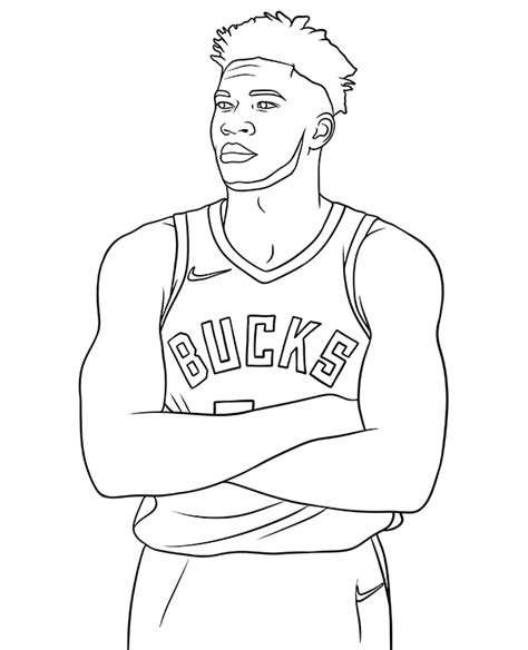 Giannis Antetokounmpo Coloring Page Nba