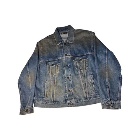 Balenciaga Script Logo Denim Jacket Grailed