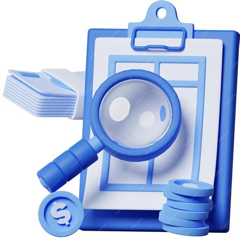 Premium Psd Inspection Audit Analytic Finance Economy 3d Object