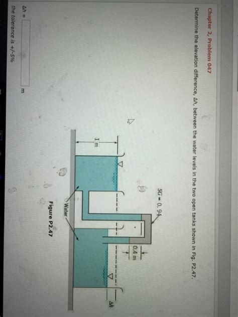 Solved Determine The Elevation Difference Delta H Between