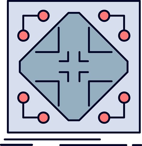 Data Infrastructure Network Matrix Grid Flat Color Icon Vector 18015673