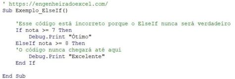 Como Usar Condicional If No Vba Guia Completo Engenheira Do Excel
