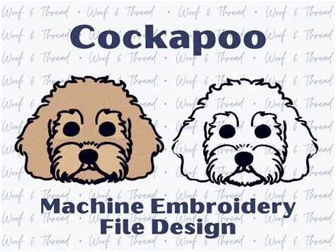 Cockapoo Machine Embroidery File Design 4 X 4 Inch Hoop Cockapoo