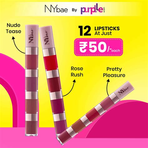 Ny Bae 4 In 1 Lipstacks Trio Rose Rush X Nude Tease X Pretty Pleasure