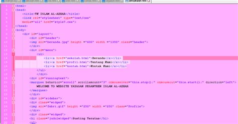belajar membuat web html css dengan tema sekolah