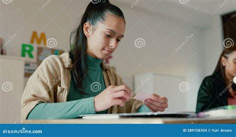 Talking Friends And Passing A Letter In Class For Communication Education Or A Secret School