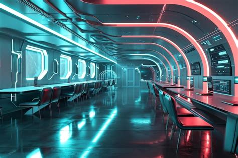 Premium Photo Abstract Futuristic School Classroom Futuristic
