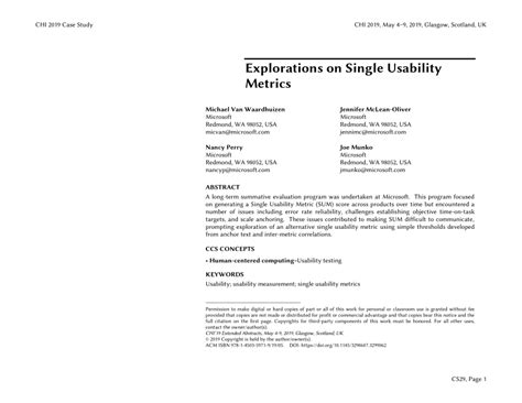 Pdf Explorations On Single Usability Metrics