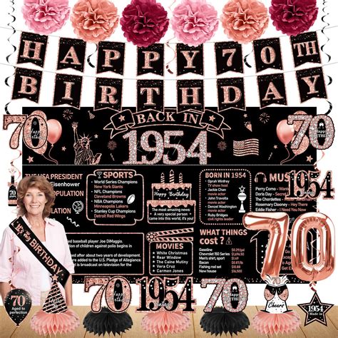 70th Birthday Decorations For Women 21pcs Back In 1954