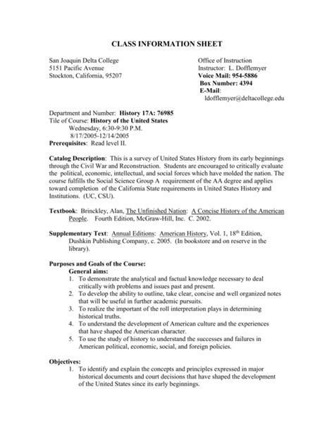 Classinformationsheet17afallwed