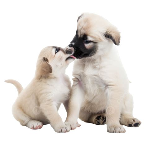 Dois Cachorros De Estimação Fofos De Grandes Pirenídeos Estão Brincando