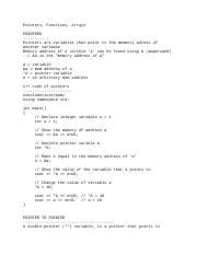 Pointers Functions Arrays Cpp Pointers Functions Arrays POINTERS