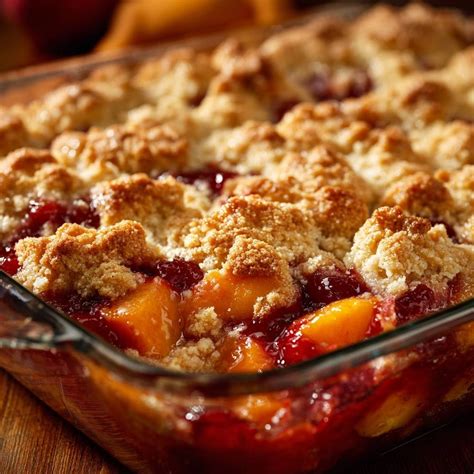 Golden Cobbler With Peaches And Cherries