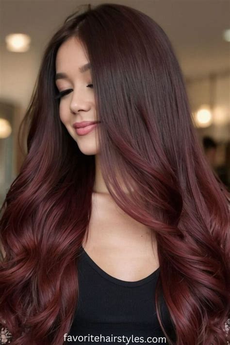 Glossy And Dark Chocolate Cherry Hair Color Dark Favorite Hair Styles
