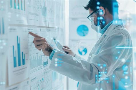 Scientist Analyzing Data On A Whiteboard Stock Illustration Illustration Of Researcher