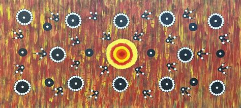 Lot Rosemary Egan Nampitjinpa Emu Dreaming Acrylic On Canvas 70cm X 152cm