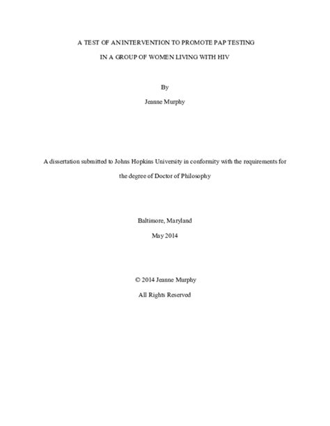 Pdf A Test Of An Intervention To Promote Pap Testing In A Group Of Women Living With Hiv