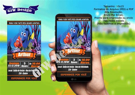 Convite Digital Nemo E Doris Arte Digital Elo7