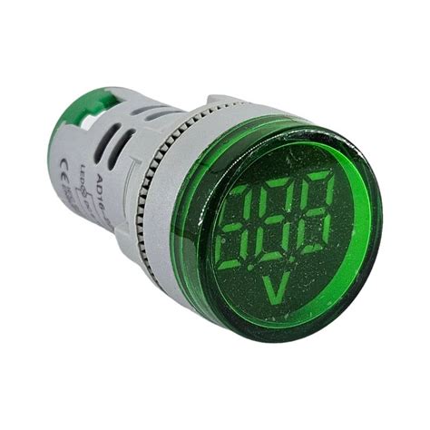 Dc โวลท์มิเตอร์ Ad16 22dsv แบบทรงกลม รูเจาะ 22มม ระยะการวัด 6v 99v สี