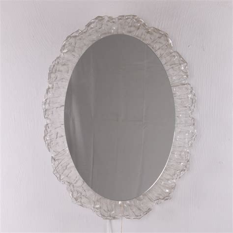 Oval Bathroom Wall Mirror With Lighting And Plexiglass Edge From Hillebrand 210115