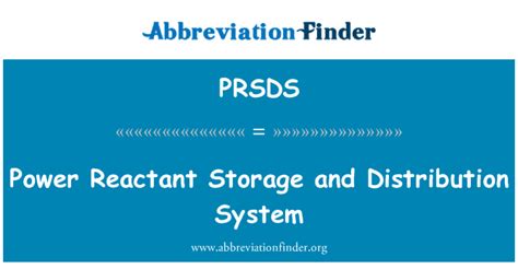 Prsds Stands For Power Reactant Storage And Distribution System