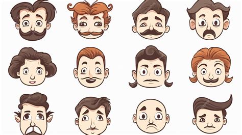 Fun And Quirky Freehand Drawn Retro Cartoon Facial Features