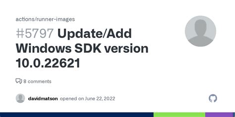Updateadd Windows Sdk Version 10022621 · Issue 5797 · Actions