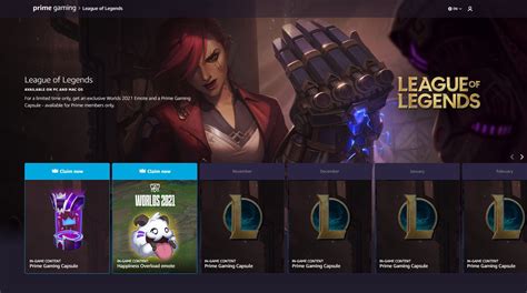 Lol New Prime Gaming Capsules Contain Free Rp Free Skins And More