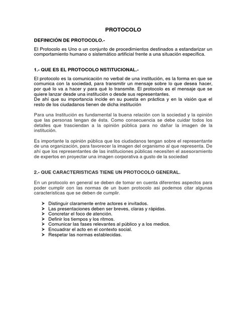 Definicion De Protocolo Pdf Protocolos De Comunicaciones Institución
